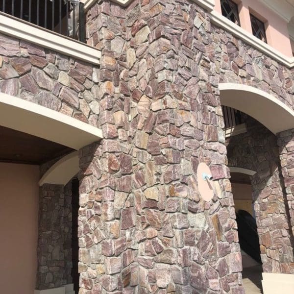 Bordeaux Unique Sparkly Red Natural Mosaic Thin Stone Veneer | Quarry Mill