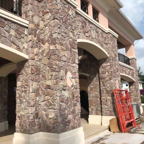 Bordeaux Unique Sparkly Red Natural Mosaic Thin Stone Veneer | Quarry Mill