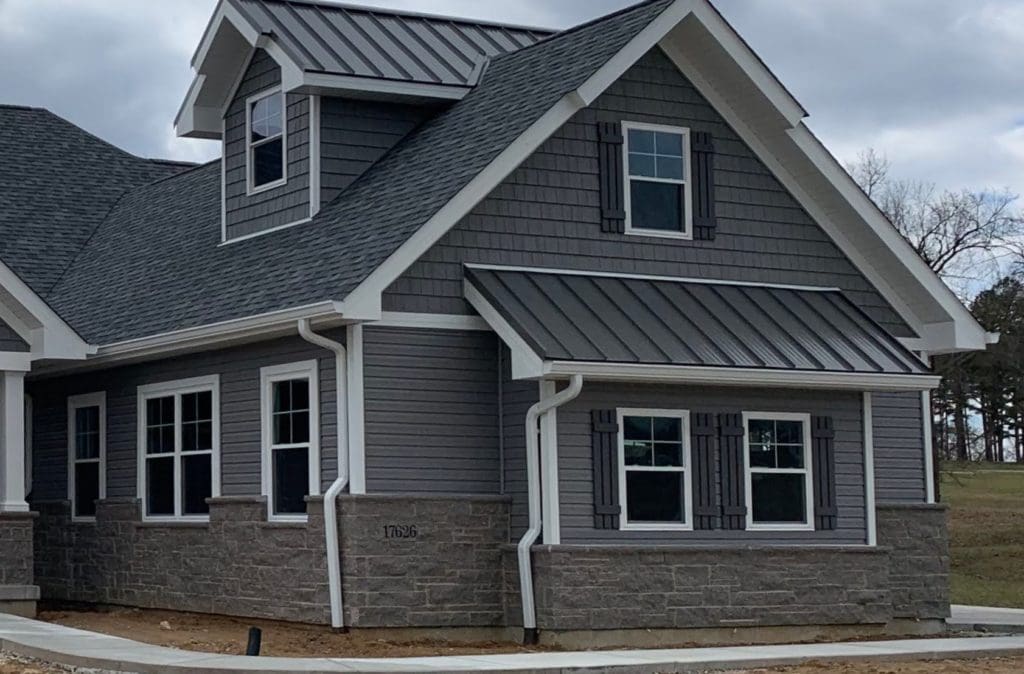 Lenexa Natural Thin Stone Veneer Exterior Wainscoting | Quarry Mill