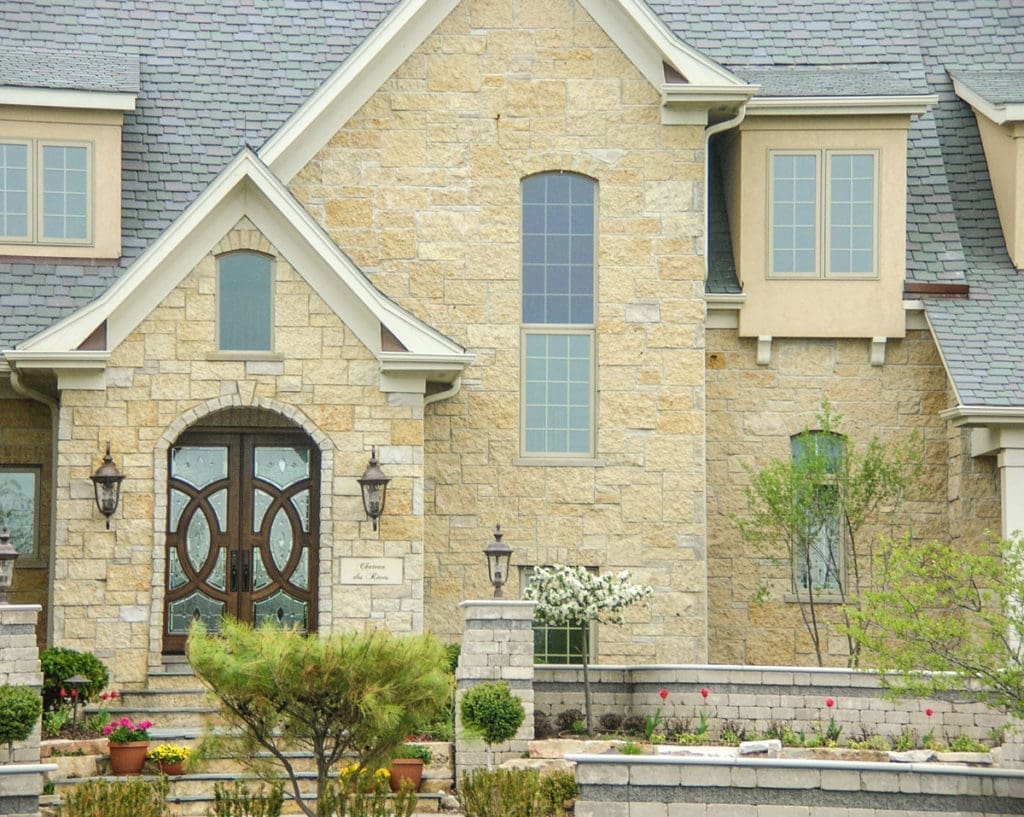 Ellison Bay Real Thin Limestone Veneer Classic Stone Exterior | Quarry Mill