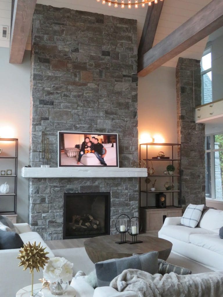 Pembroke Dimensional Natural Granite Thin Veneer Fireplace | Quarry Mill