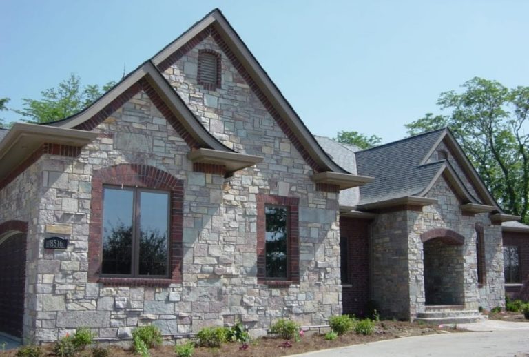Avondale Real Thin Stone Veneer Exterior With Brick | Quarry Mill