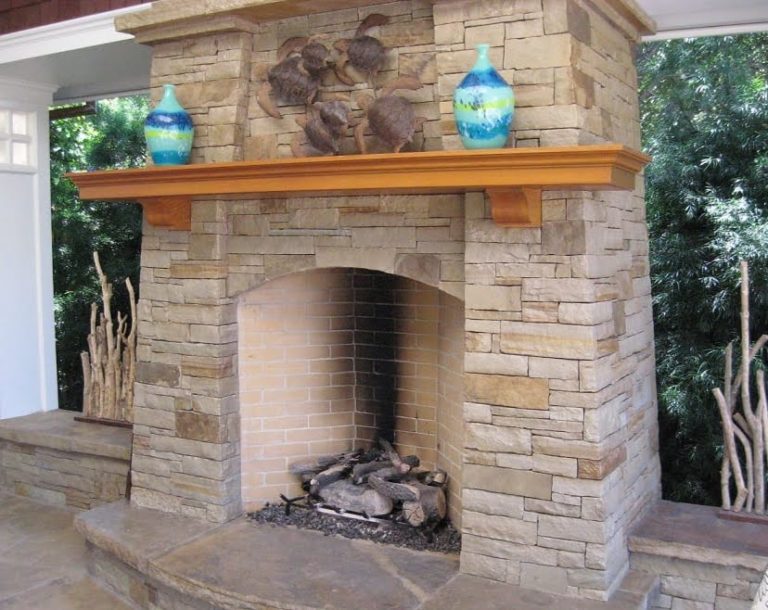 Mayfair Real Thin Veneer Custom Light Stacked Stone Fireplace | Quarry Mill