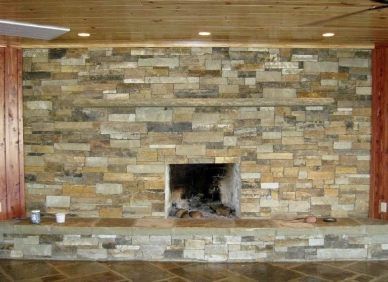 Mayfair Natural Thin Stone Veneer Interior Tightfit Fireplace | Quarry Mill