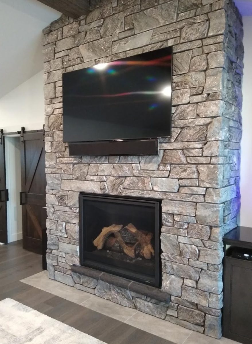 Moonlight Dimensional Real Thin Stone Veneer Fireplace - Natural Thin ...