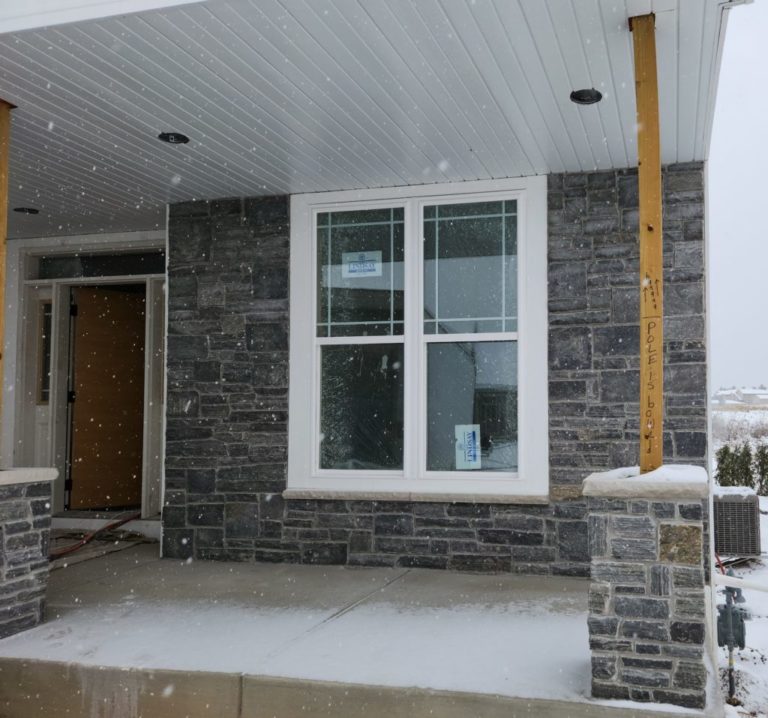 Toronto Ashlar-Style Real Thin Stone Veneer Front Entrance and Covered ...