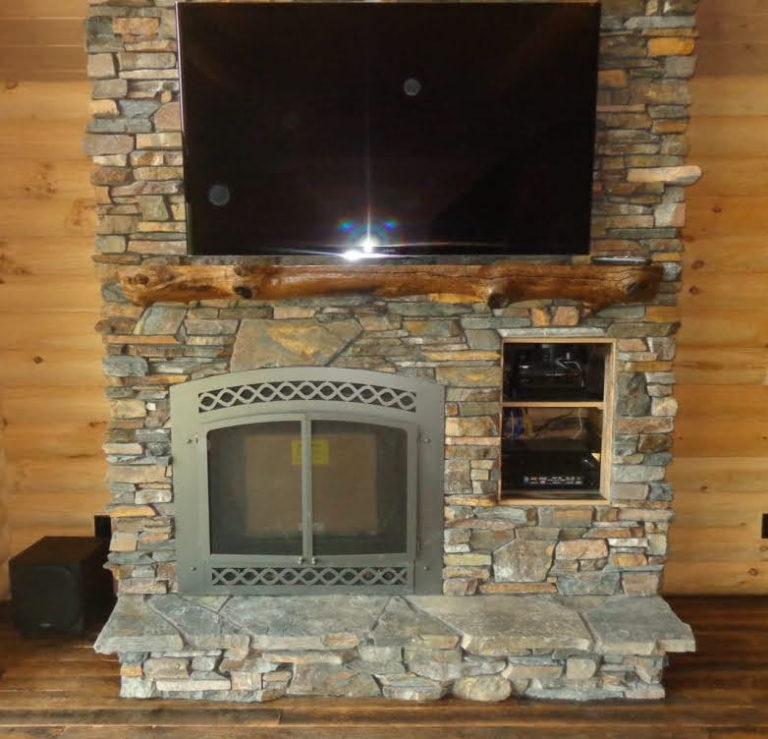 Torrington Natural Basalt Real Stone Veneer Log Cabin Garage and ...