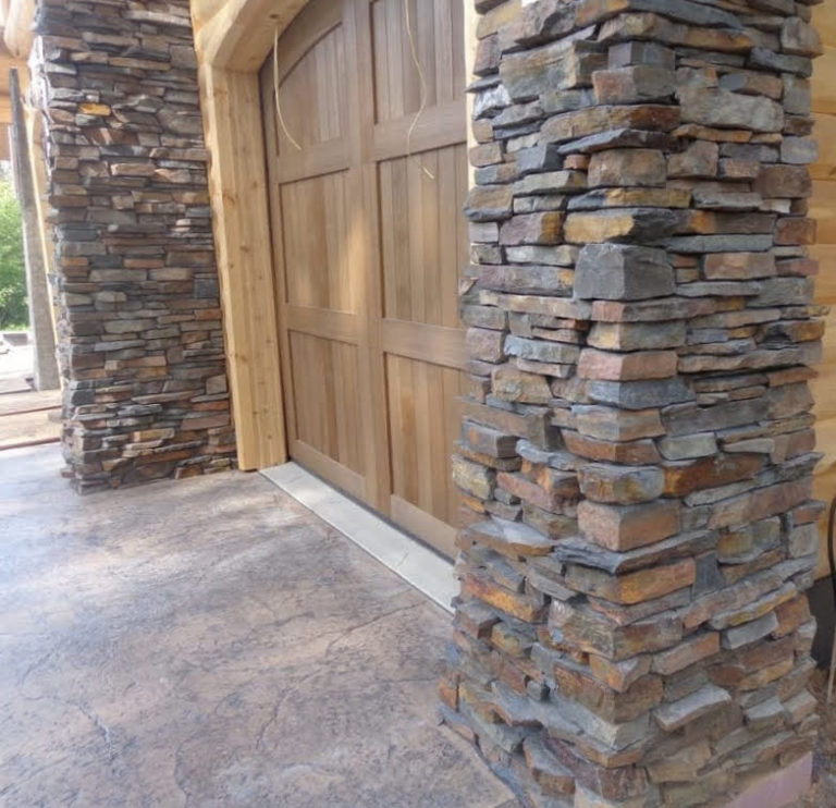 Torrington Natural Basalt Real Stone Veneer Log Cabin Garage and ...