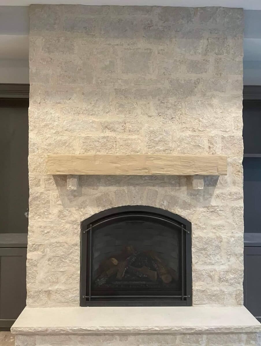 Draper Real Thin Stone Veneer Flush Joint Fireplace | Quarry Mill